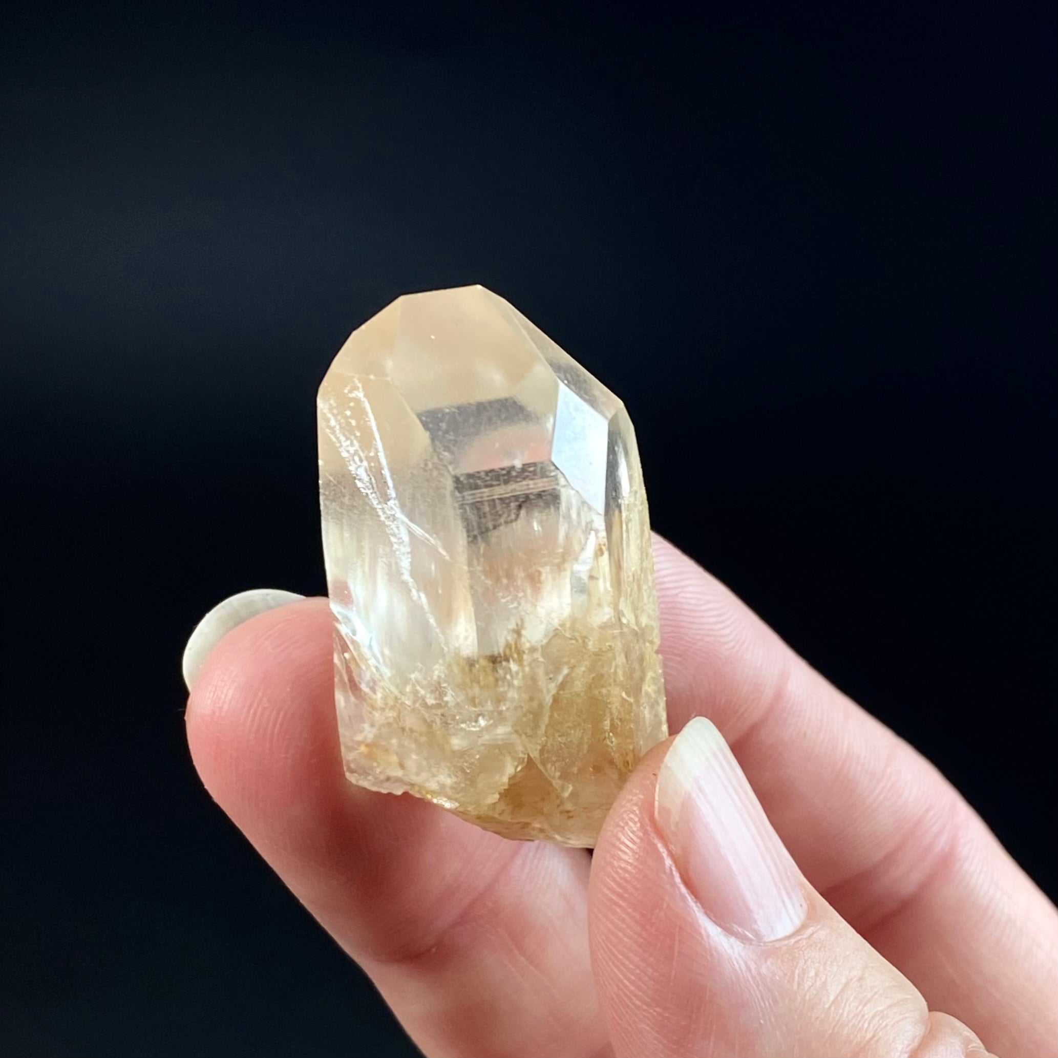 Peach Color Quartz Crystal with Two Windows